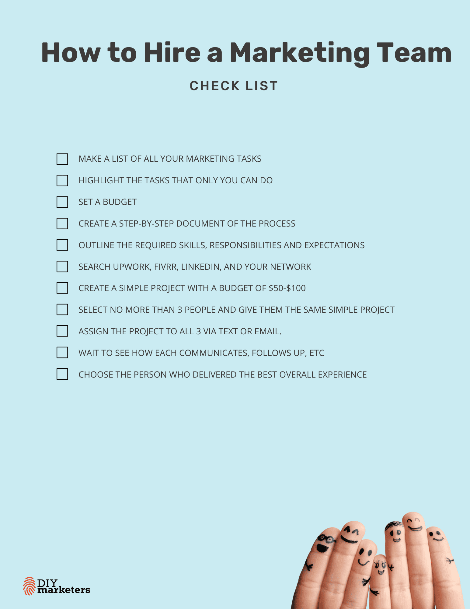 Top Tips for Hiring a Marketing Team - DIY Marketers